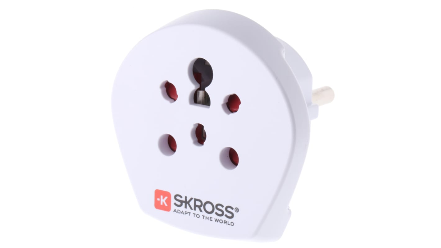 RS PRO Denmark, India, Israel to Europe Travel Adapter, Rated At 16A | RS