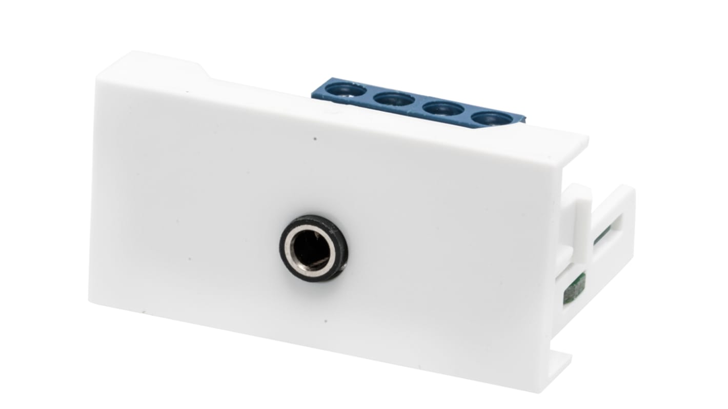 RS PRO Single Gang 1 Way Female 3.5 mm Stereo Audio Jack Faceplate | RS
