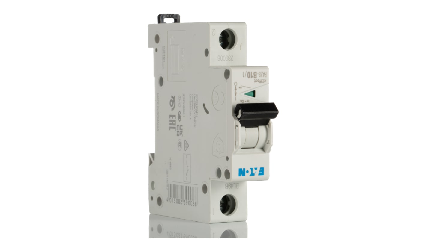 239006 FAZ6-B10/1 | Eaton xEffect MCB, 1P Poles, 10A Curve B, 230 → 400V AC, 6 kA Breaking ...