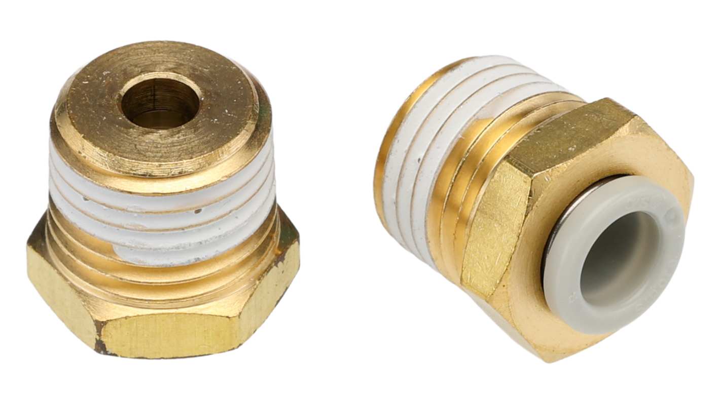 KQ2H06-02AS | Racor neumático SMC KQ2, Adaptador de rosca recto, con. A Macho R 1/4, con. B ...