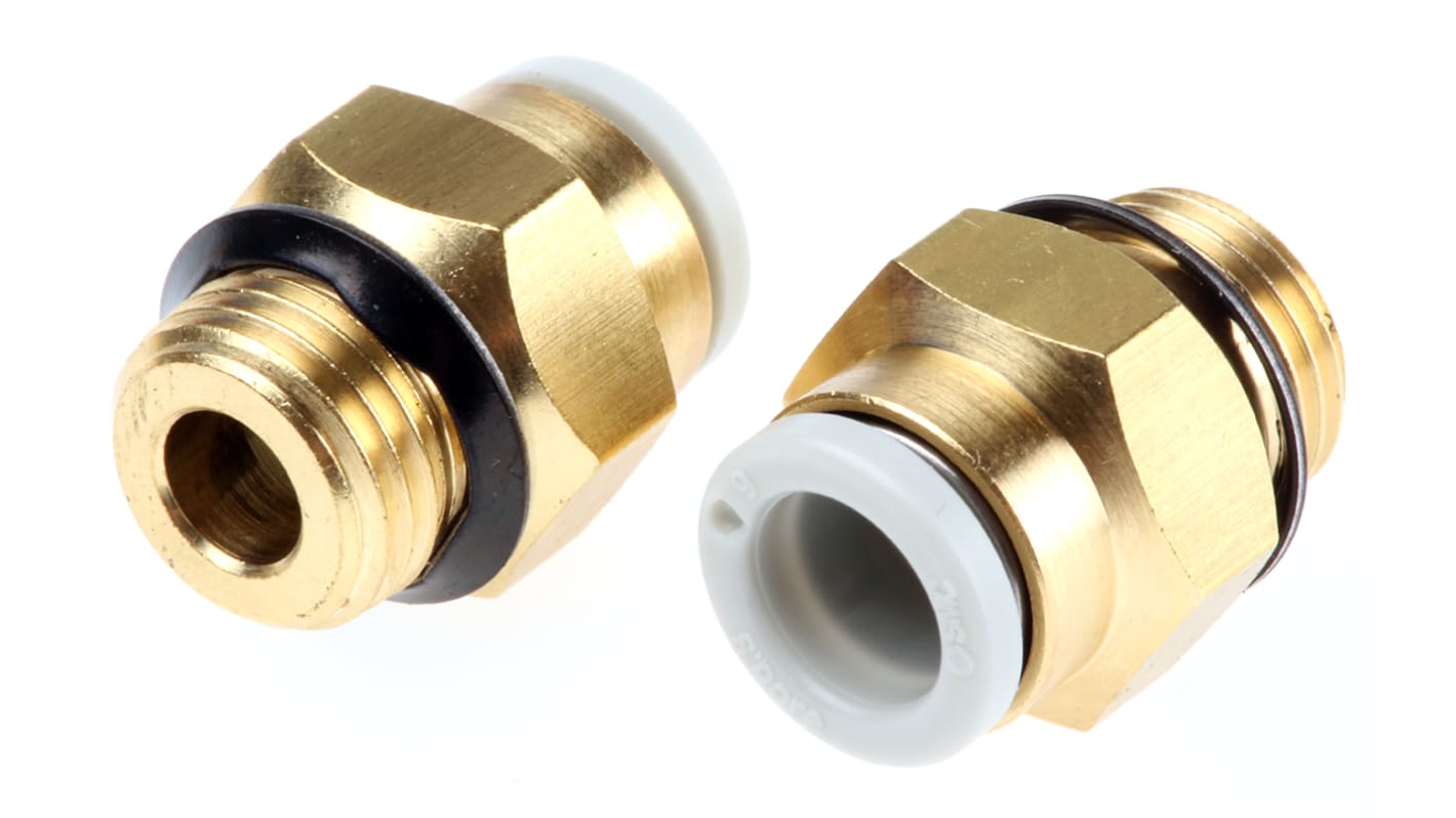 KQ2H06-U01A | SMC KQ2 Series Straight Threaded Adaptor, Uni 1/8 Male to Push In 6 mm, Threaded ...