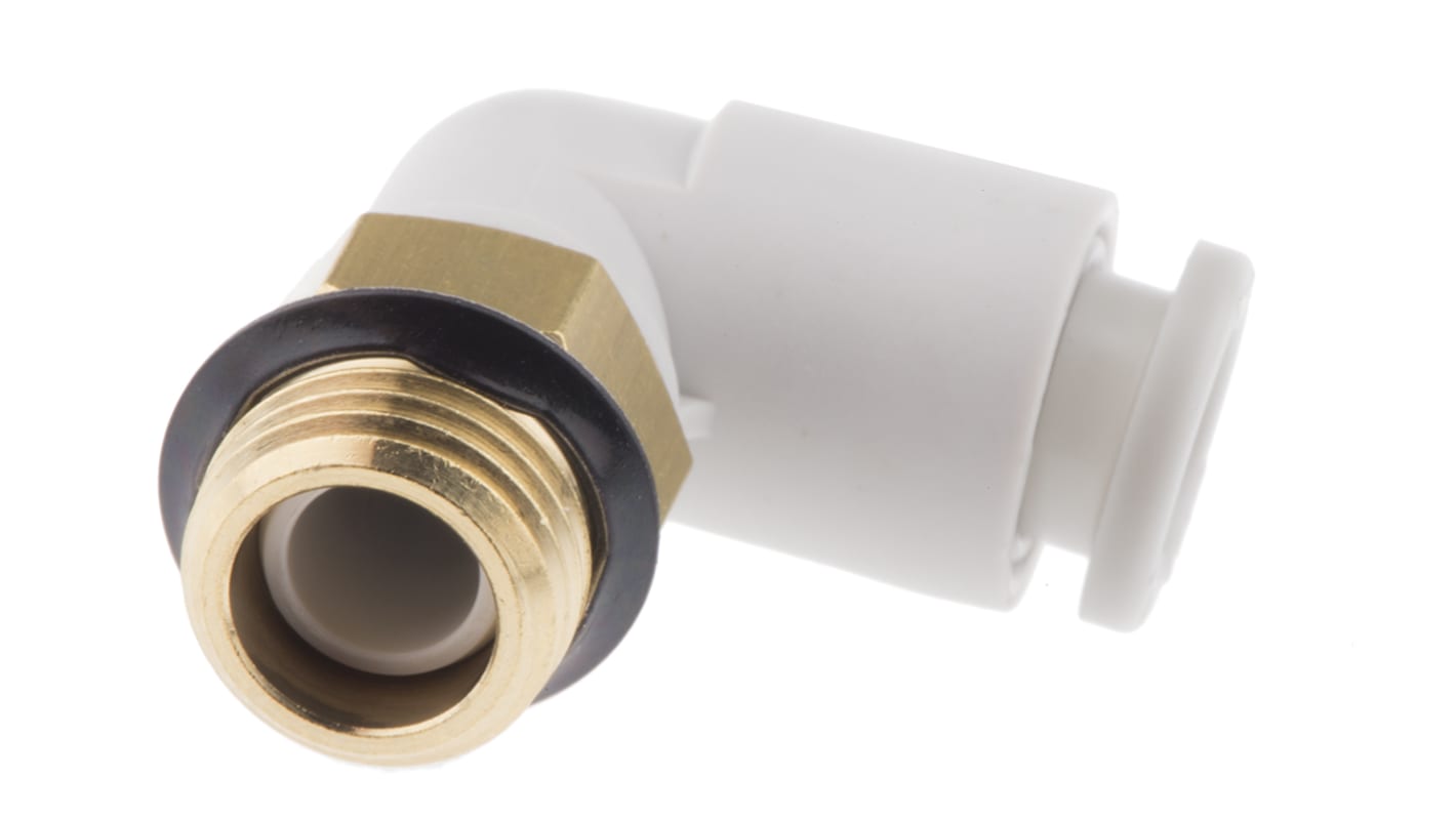 KQ2L06-U01A | SMC KQ2 Series Elbow Threaded Adaptor, Uni 1/8 Male to Push In 6 mm, Threaded-to ...