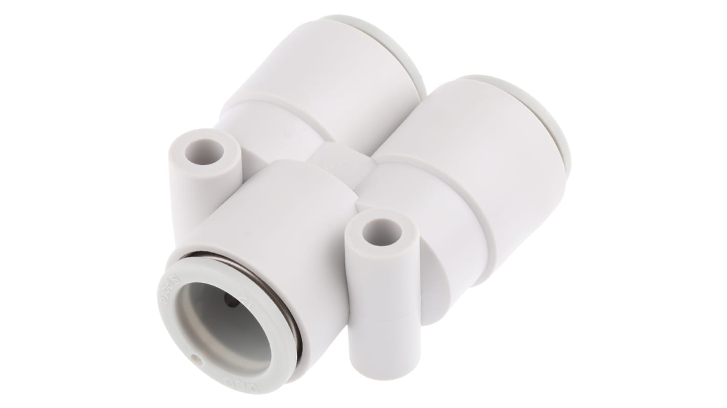 KQ2U12-00A | SMC KQ2 Series Y Tube-to-Tube Adaptor, Push In 12 mm to Push In 12 mm, Tube-to-Tube ...