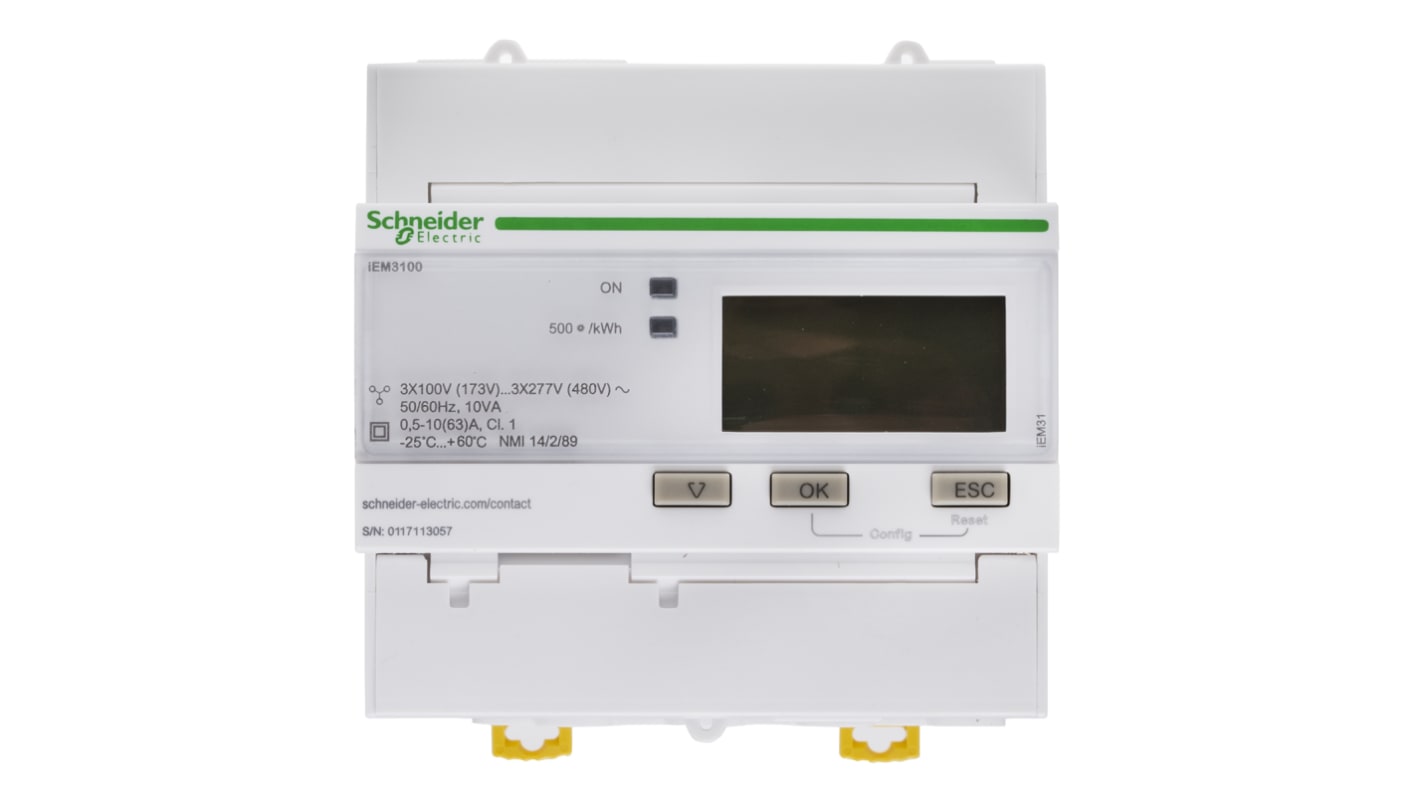 A9MEM3100 | Schneider Electric 3 Phase LCD Energy Meter, Type | RS