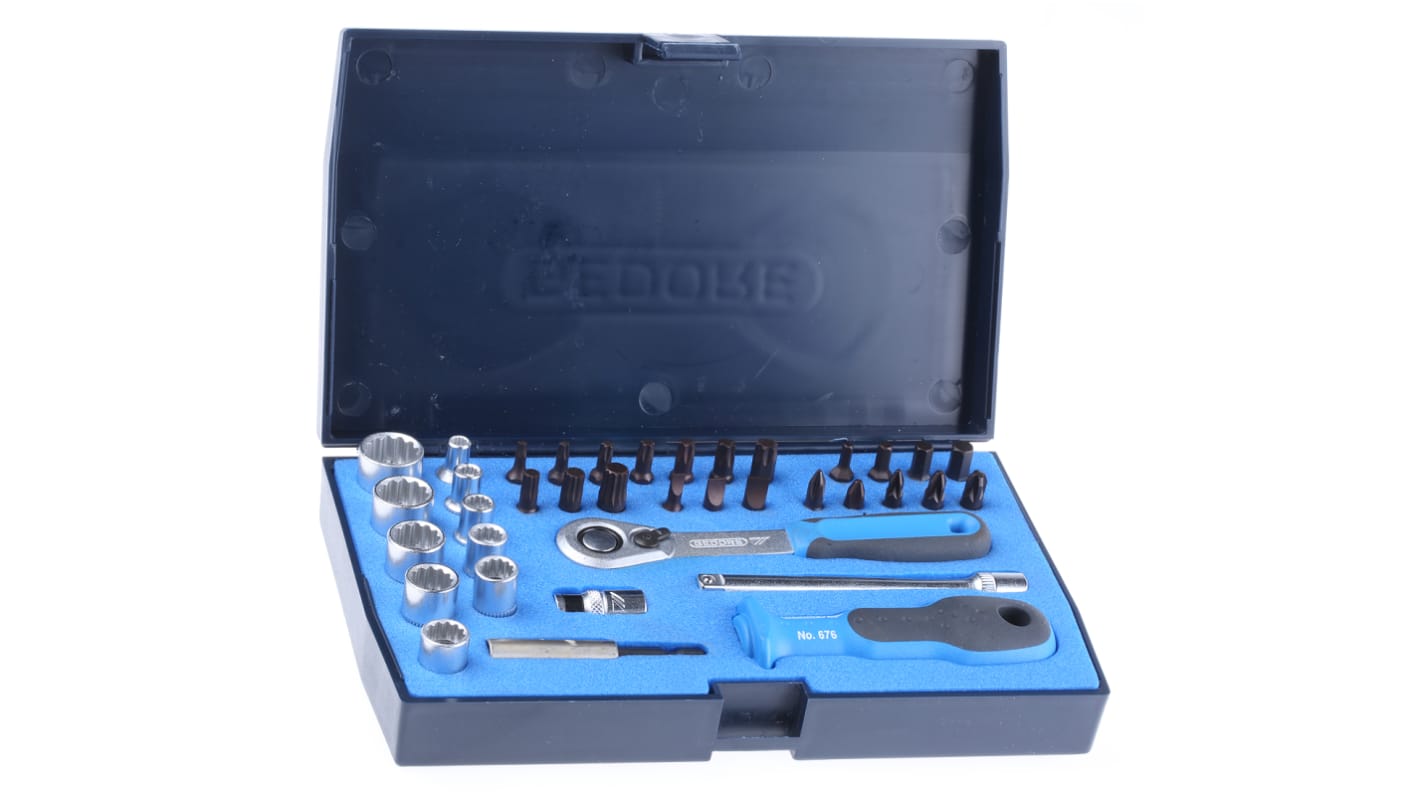 D 20 KMU-20 | Gedore 37-Piece Socket Set, 1/4 in Square Drive, 1/4in ...