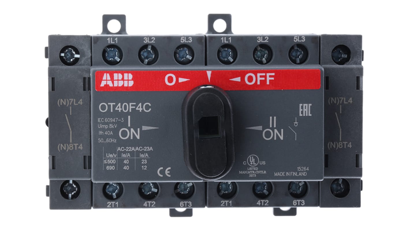 OT40F4C 1SCA104934R1001 | ABB 4P Pole DIN Rail Isolator Switch - 40A ...