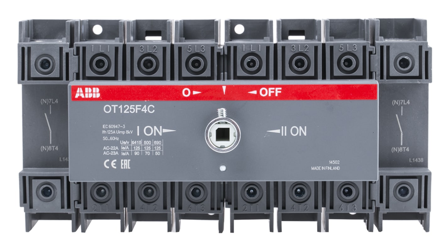 OT125F4C 1SCA105054R1001 | ABB 4P Pole DIN Rail Isolator Switch - 125A ...