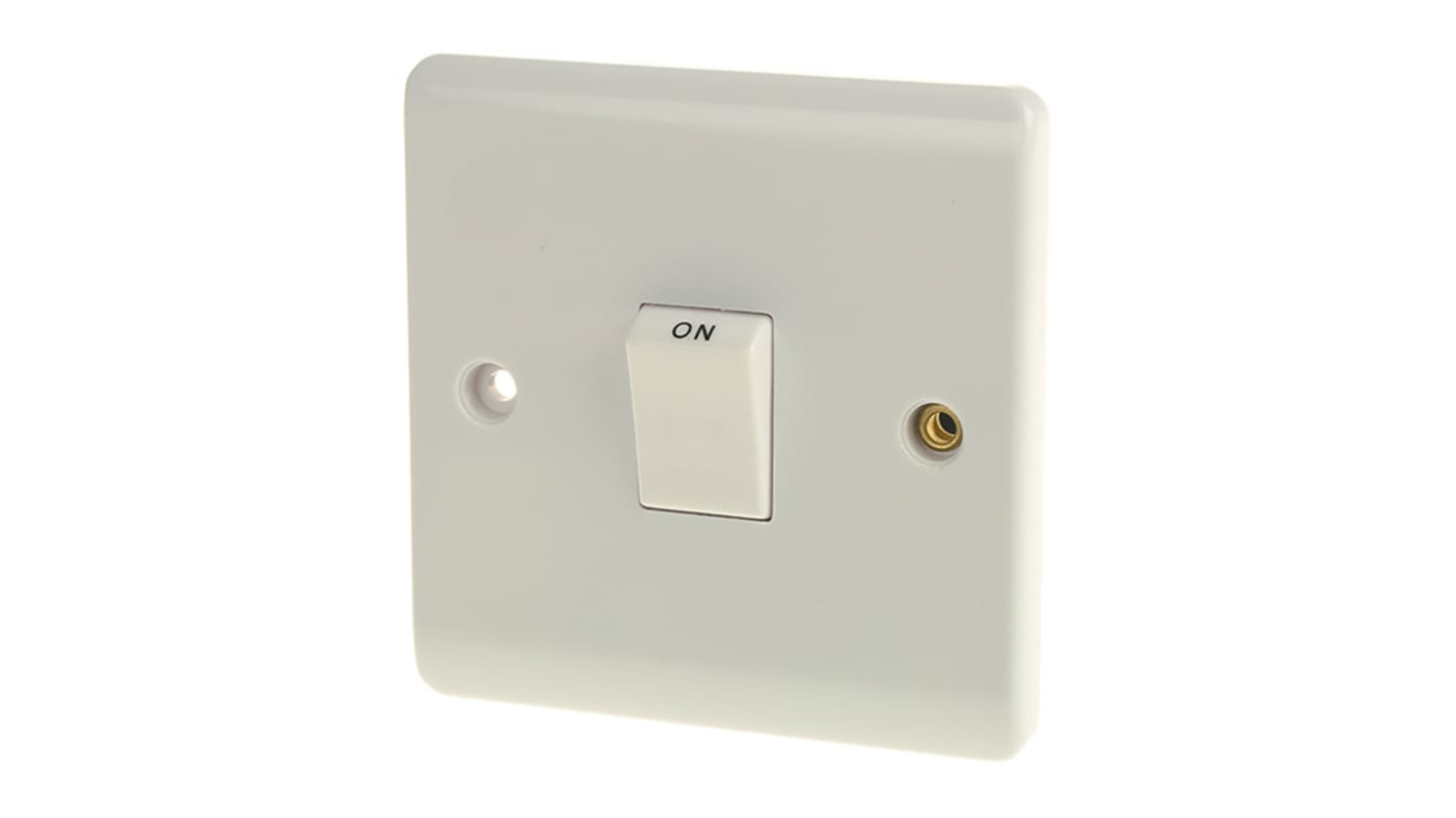 RS PRO White Rocker Light Switch, 1 Way, 1 Gang | RS