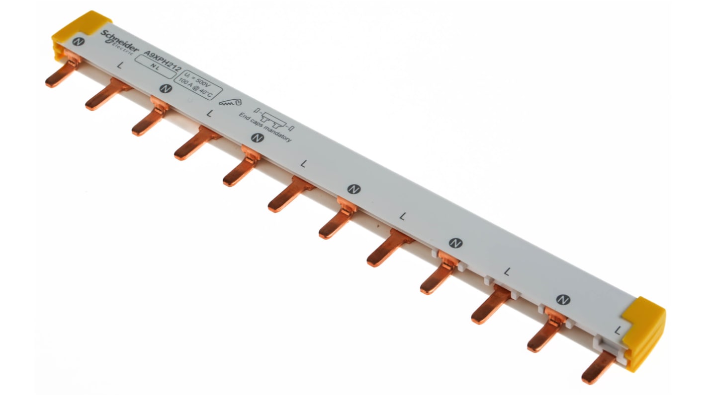 A9XPH212 | Schneider Electric Acti 9 2 Phase Busbar, 415V ac, 18mm ...