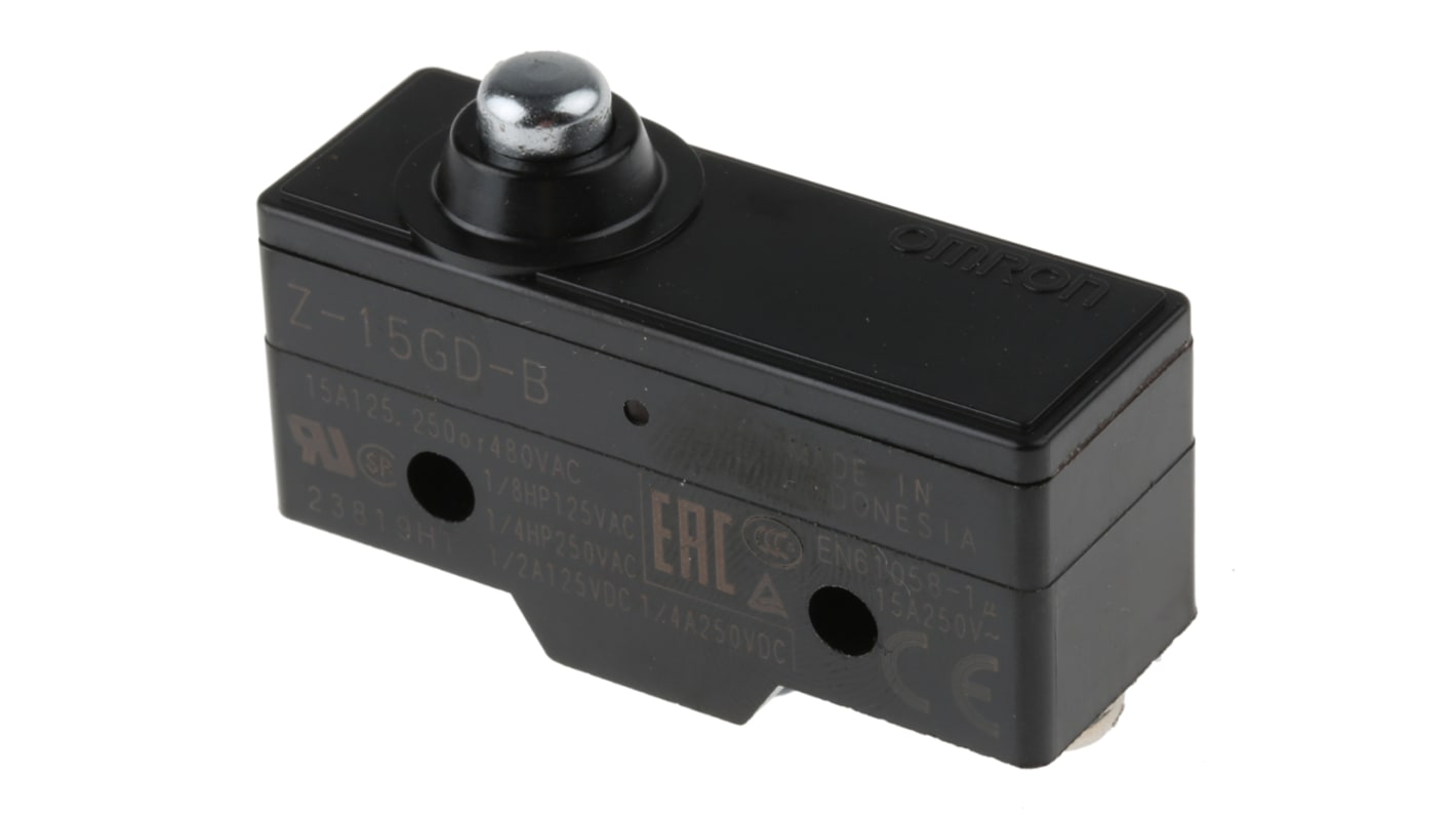 Z-15GD-B | Omron Z Series Plunger Limit Switch, NO/NC, IP00, SPDT ...