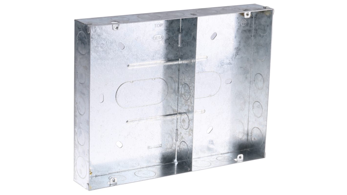 DB184 | Deta Metal Boxes Silver Steel Back Box, BS Standard, 6 Gangs ...