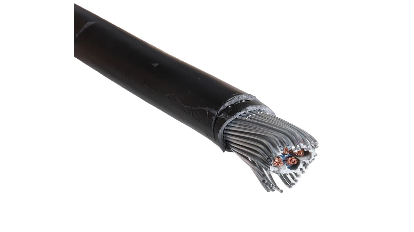 RS PRO 4 Core Power Cable, 4 mm², 50m Armoured, Black PVC Sheath ...