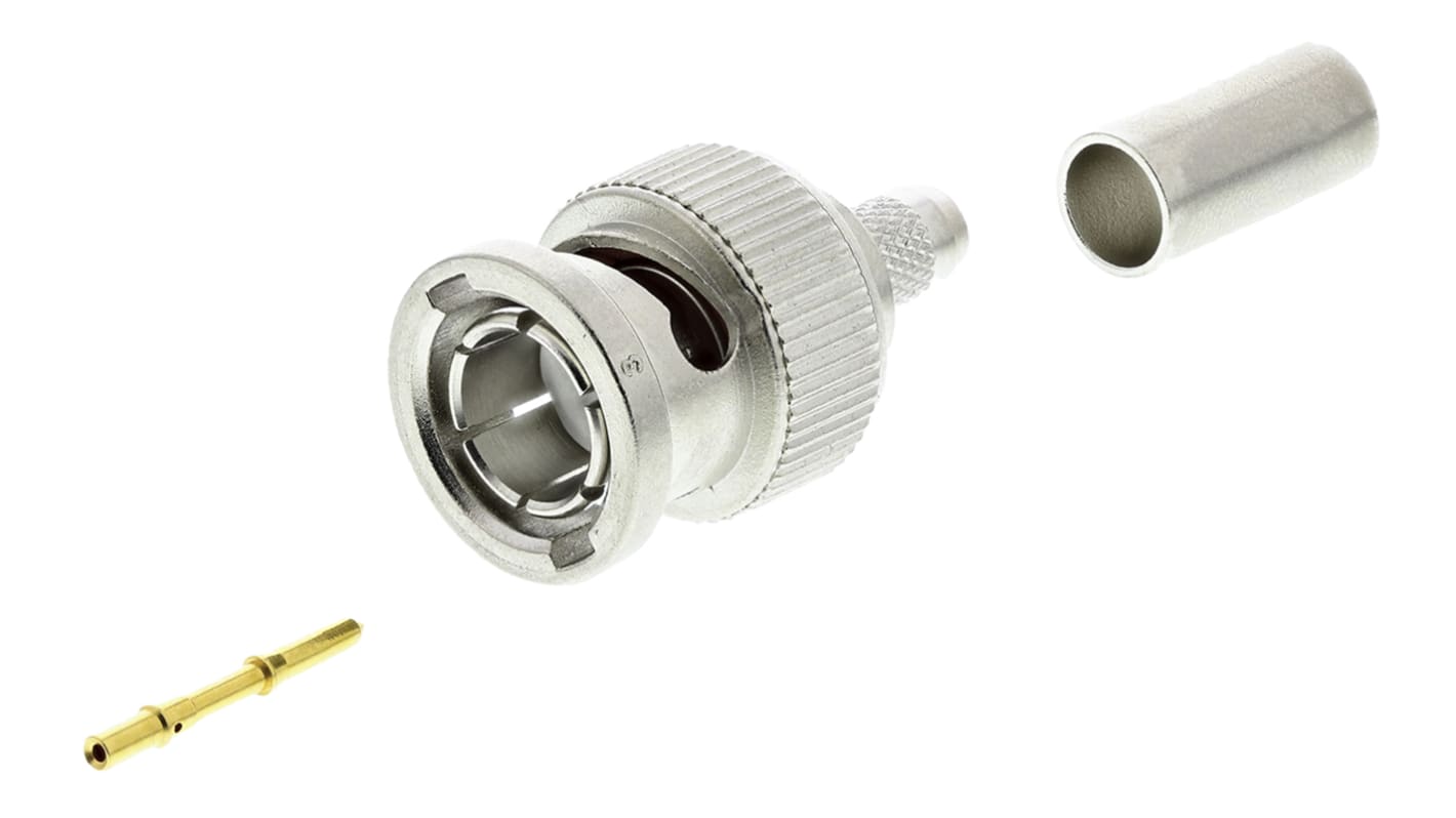 J01002B0018 | Telegartner, Plug Cable Mount BNC Connector, 75Ω, Crimp Termination, Straight Body ...