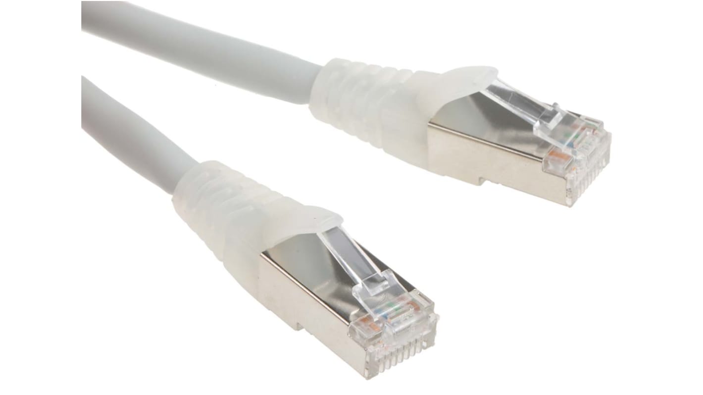 RS PRO Cat6a Male RJ45 to Male RJ45 Ethernet Cable, S/FTP, Grey LSZH ...
