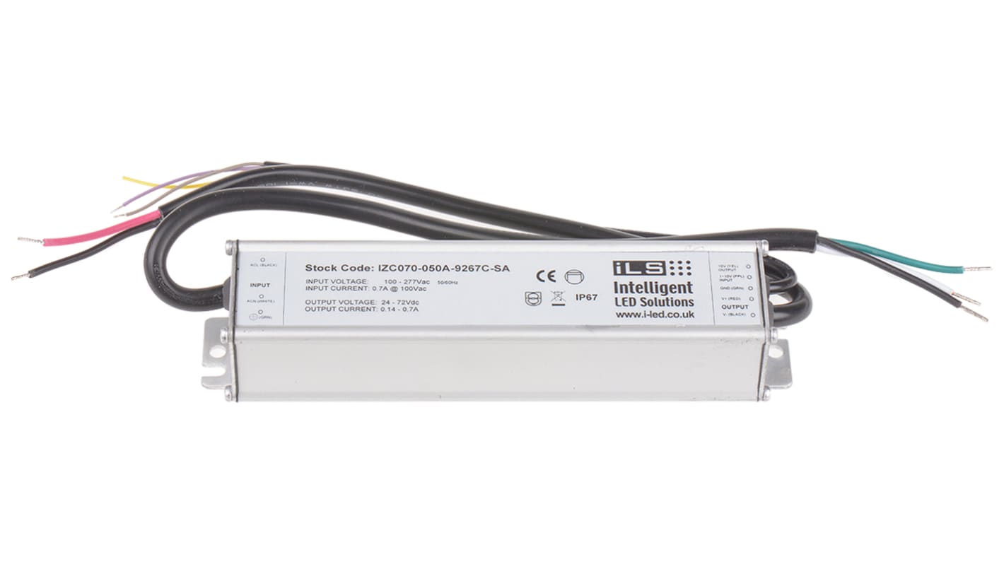 IZC070-050A-9267C-SA | ILS LED Driver, 24 → 72V Output, 50W Output, 700mA Output, Constant ...