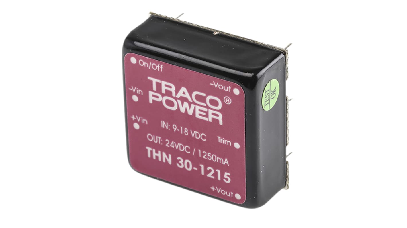 THN 30-1215 | TRACOPOWER THN 30 DC-DC Converter, 24V dc/ 1.25A Output ...