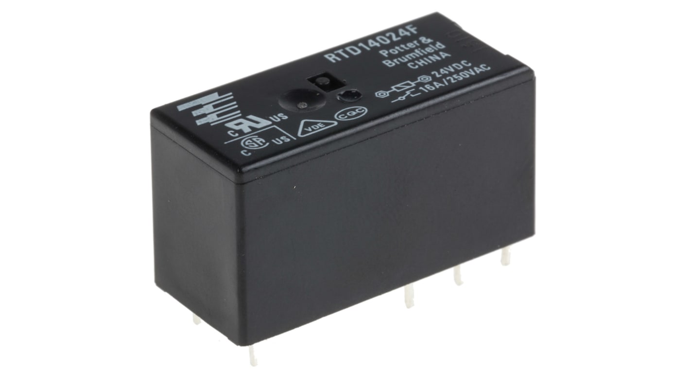 RTD14024F | TE Connectivity PCB Mount Power Relay, 24V dc Coil, 16A ...