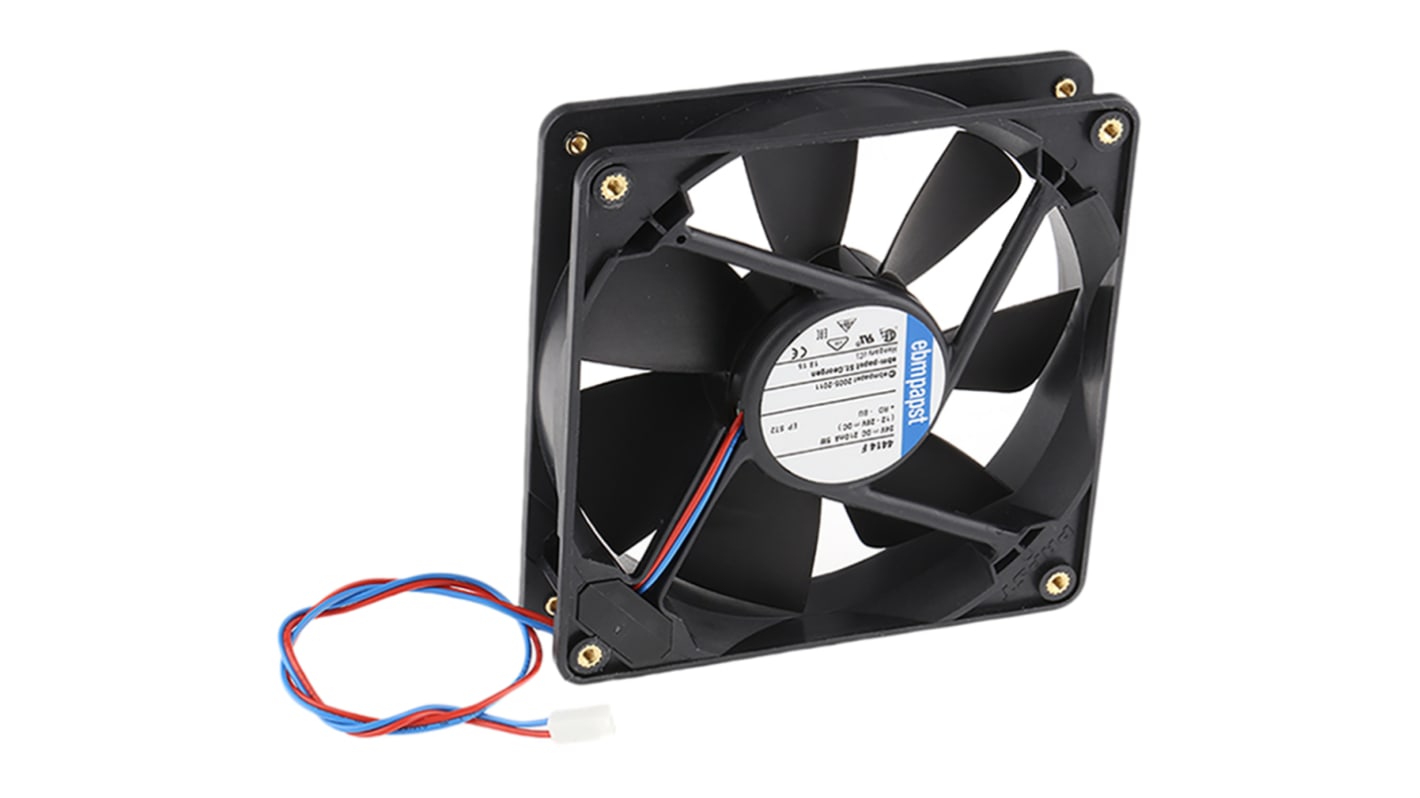 4414F-RS0 | ebm-papst 4400 F Series Axial Fan, 24 V dc, DC Operation, 170m³/h, 5W, 119 x 119 x ...