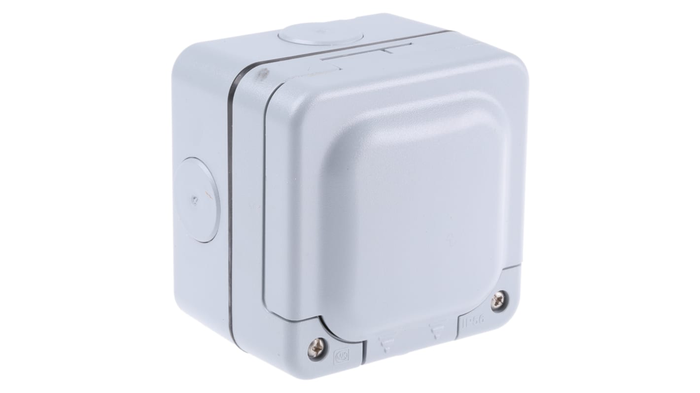K56414GRY | MK Electric Grey Plastic Back Box, 2 Gangs, 150 x 110 x ...