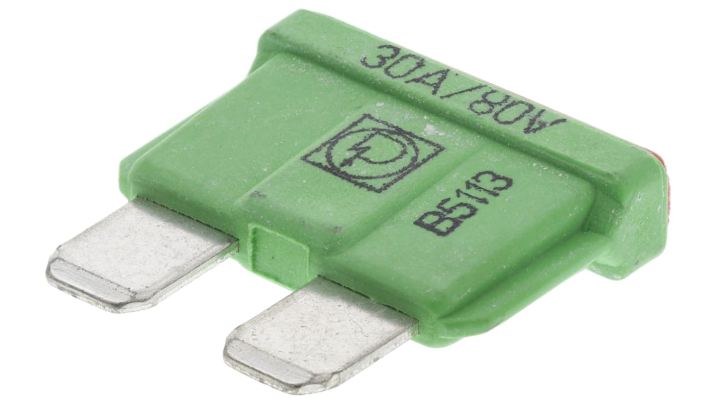 166.7000.5306 | Littelfuse 30A Green Blade Car Fuse, 80V dc | RS