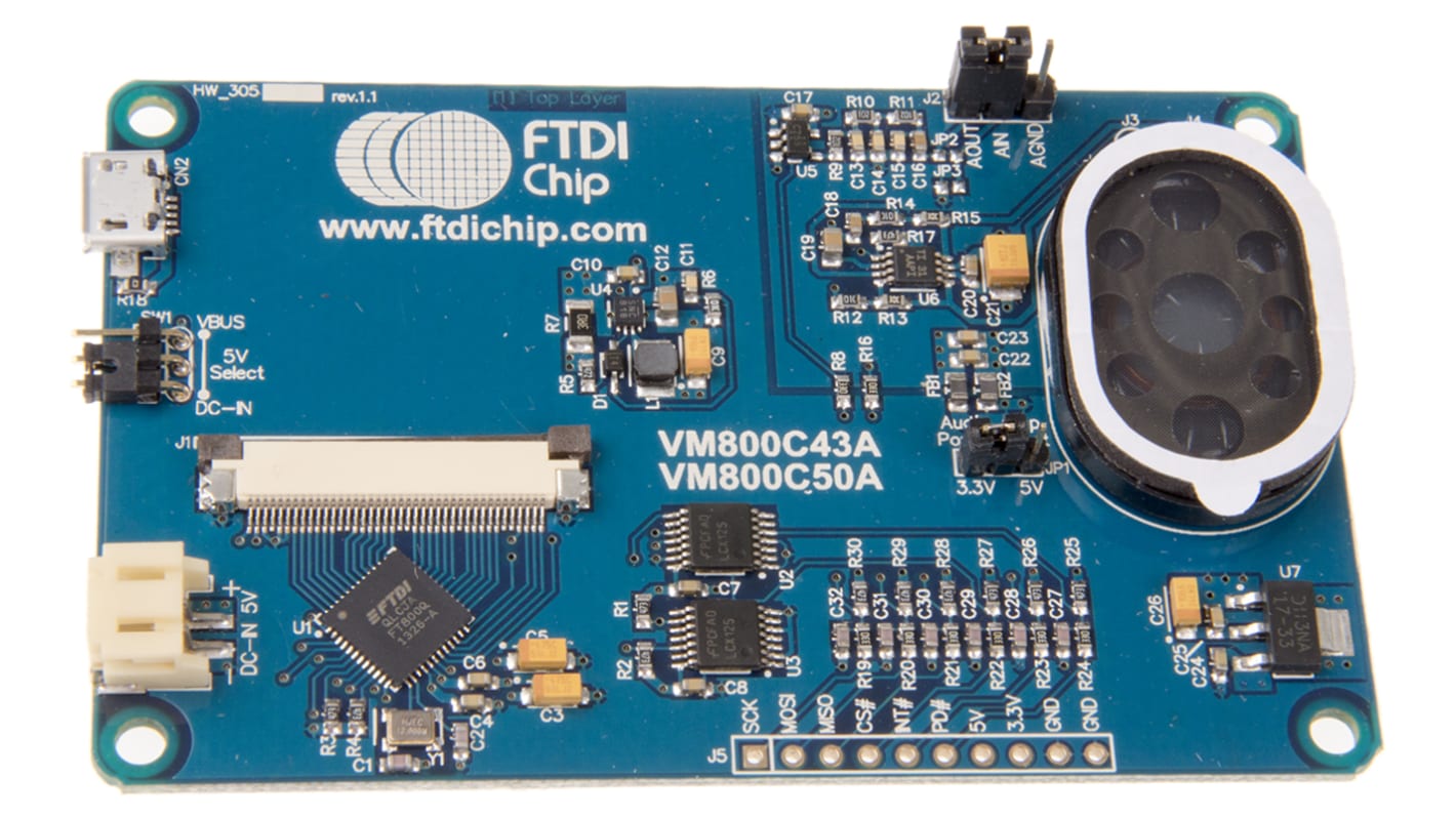 Bridgetek VM800C43A-D, FT800 Embedded Video Engine (EVE) Credit Card 4 ...