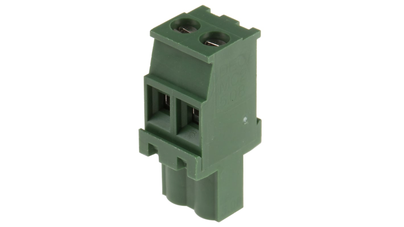RS PRO 5.08mm Pitch 2 Way Pluggable Terminal Block, Plug, Cable Mount ...