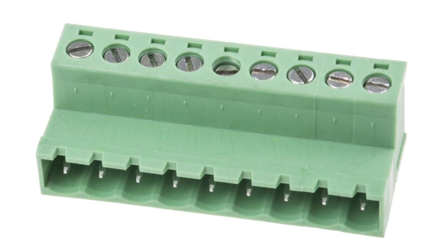 RS PRO 5.08mm Pitch 9 Way Pluggable Terminal Block, Plug, Cable Mount, Screw Termination | RS