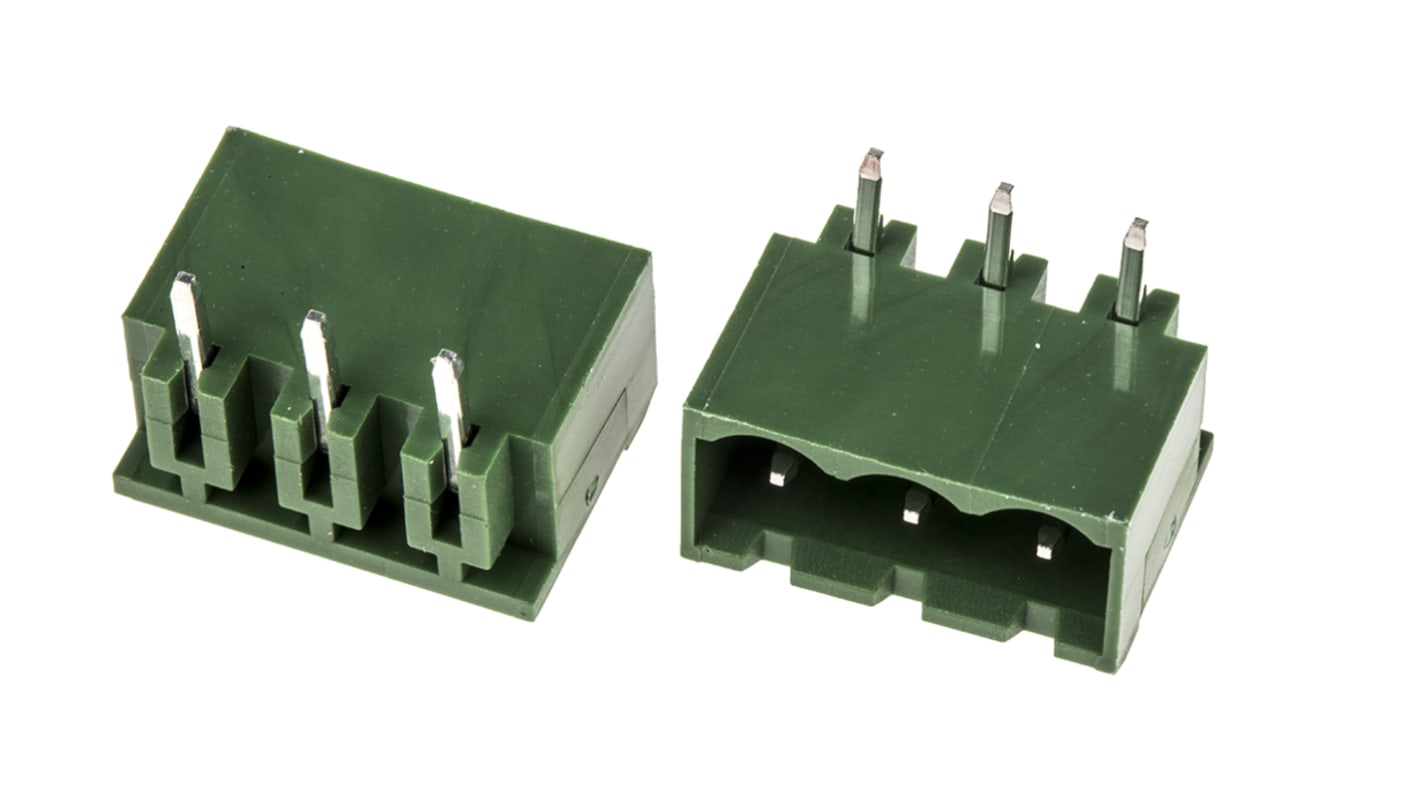 RS PRO 5.08mm Pitch 3 Way Pluggable Terminal Block, Header, Through ...