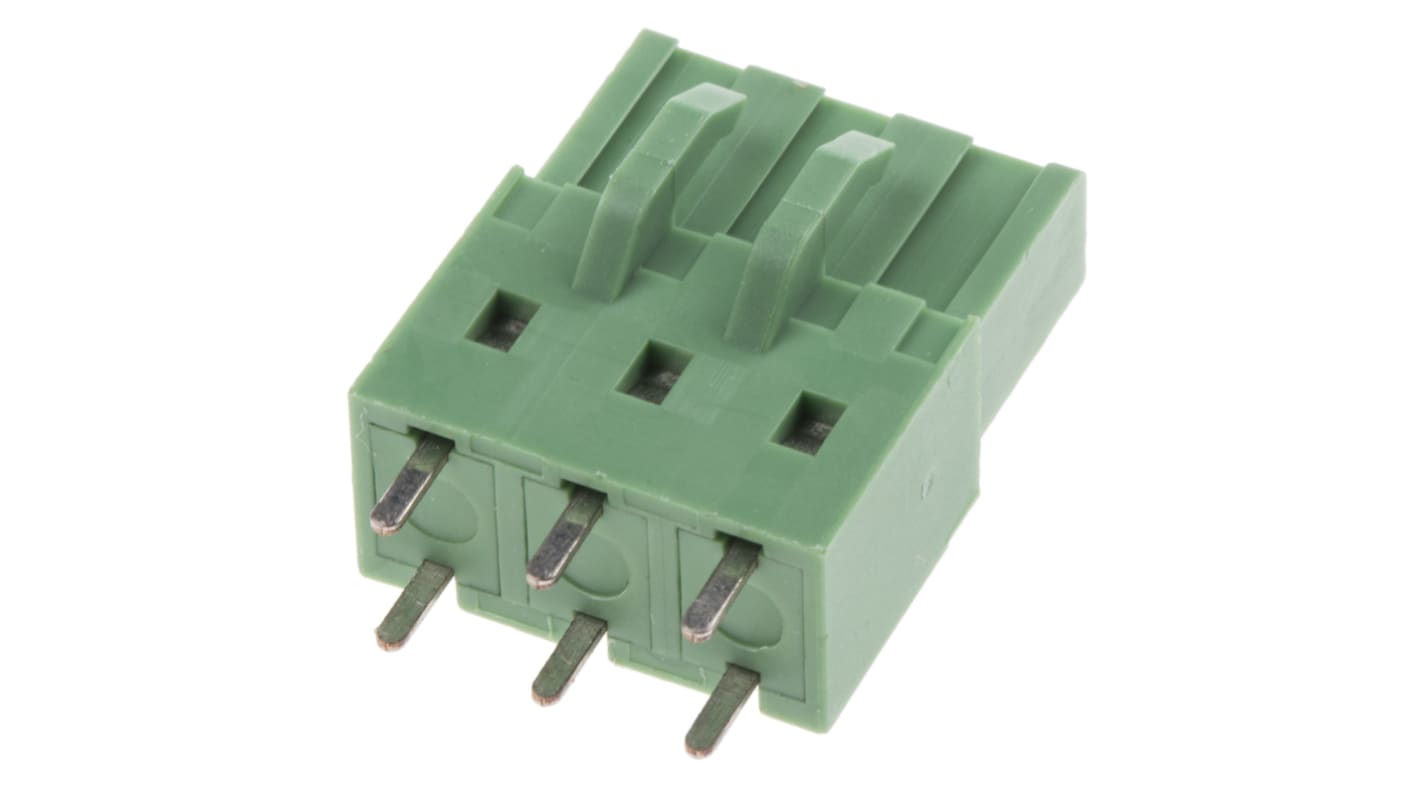 RS PRO 5.08mm Pitch 3 Way Pluggable Terminal Block, Inverted Header, Through Hole, Screw ...