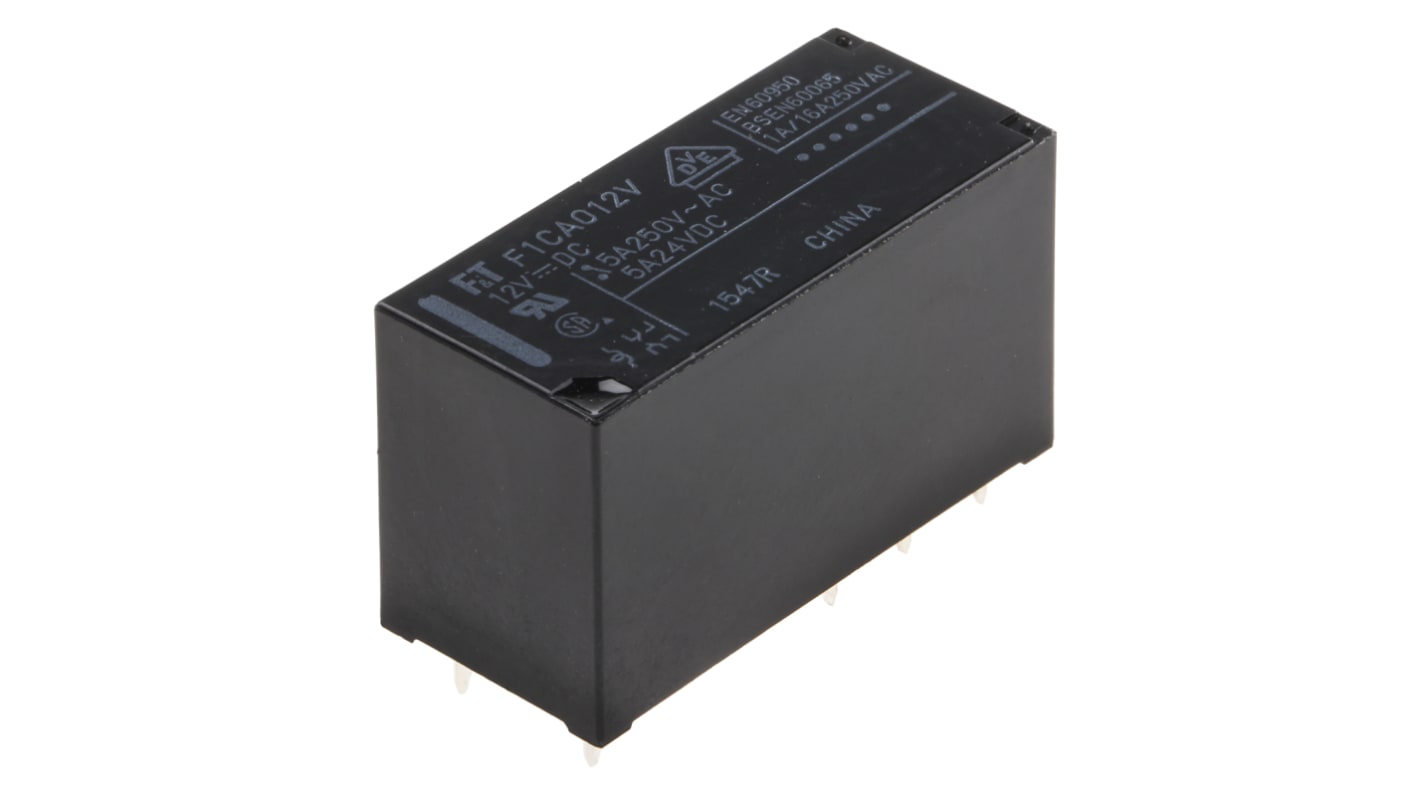FTR-F1CA012V | Fujitsu PCB Mount Power Relay, 12V dc Coil, 5A Switching Current, DPDT | RS