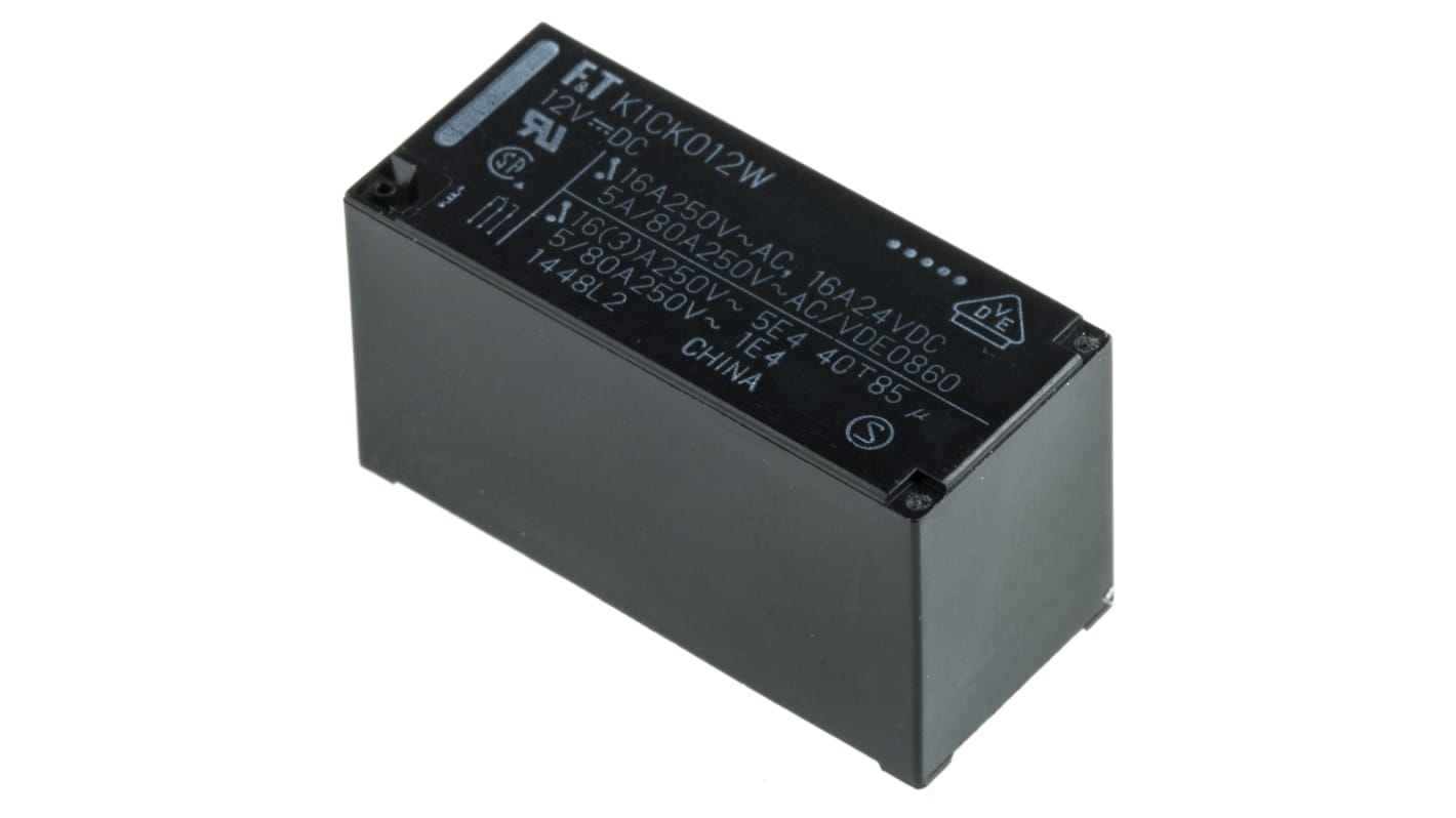 FTR-K1CK012W | Fujitsu PCB Mount Power Relay, 12V dc Coil, 16A Switching Current, SPDT | RS