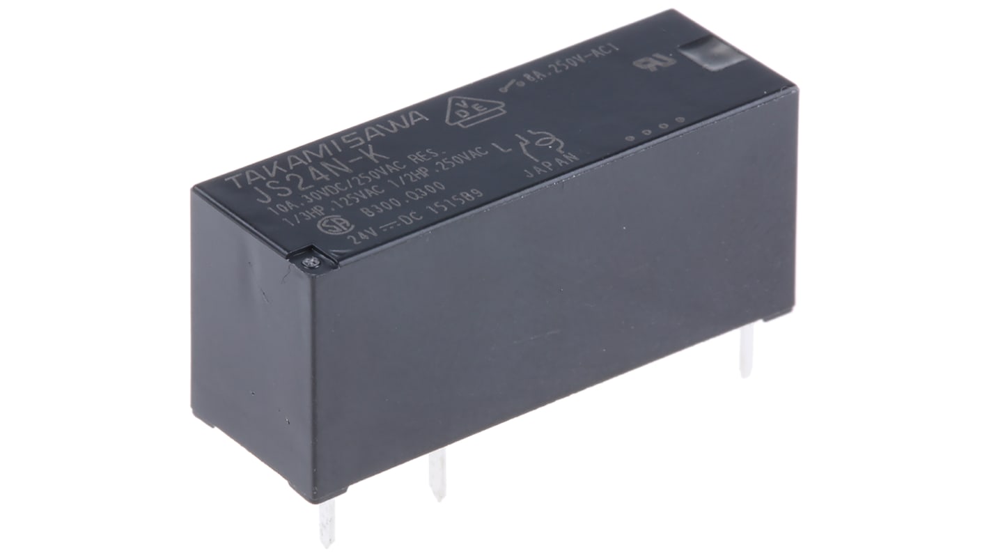 JS-24N-K | Fujitsu PCB Mount Non-Latching Relay, 24V Coil, 8A Switching ...