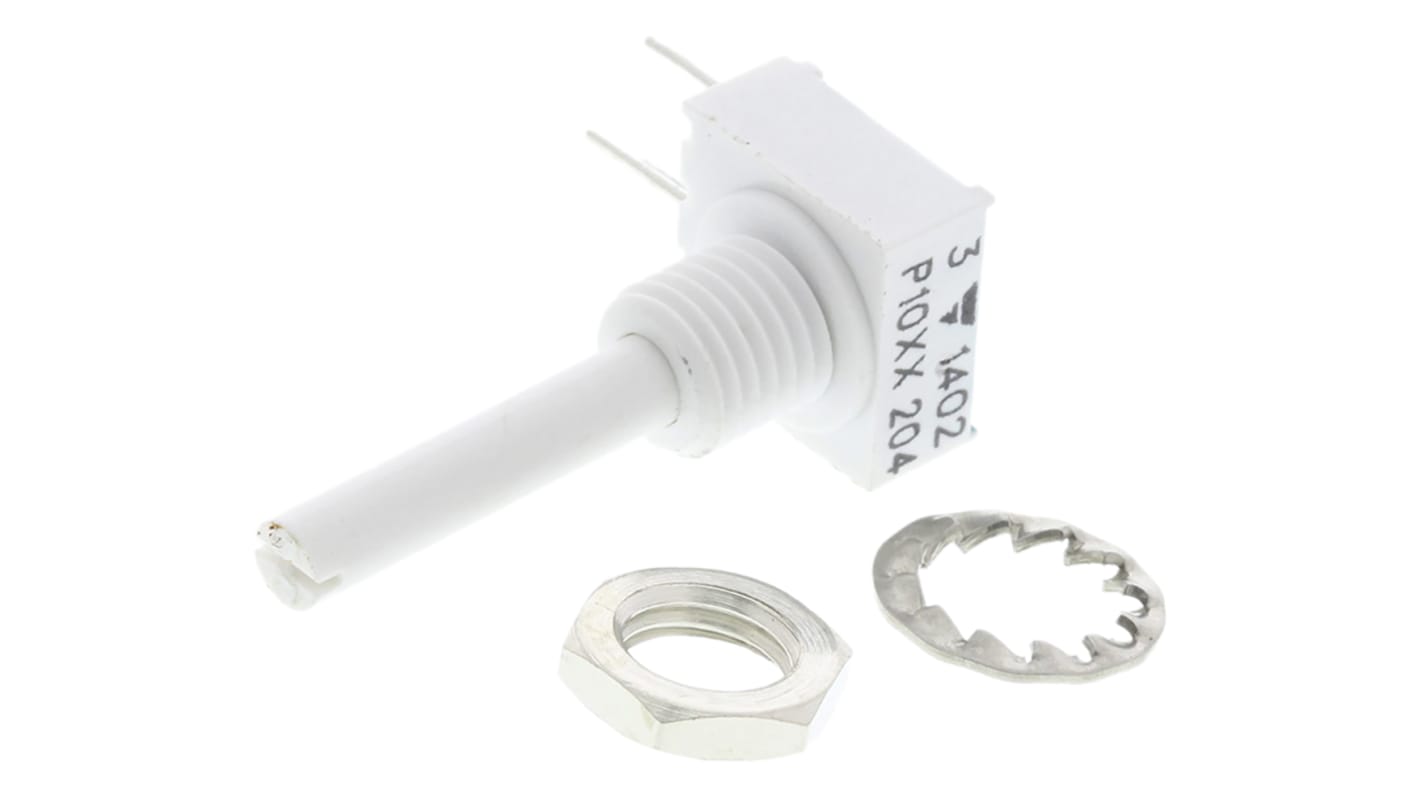 Vishay 200kΩ Rotary Potentiometer 1-Gang Panel Mount, P10XXAI204KB30 | RS