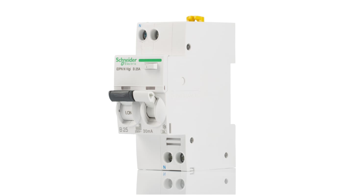 A9D56625 | Schneider Electric RCBO, 25A Current Rating, 1P+N Poles ...