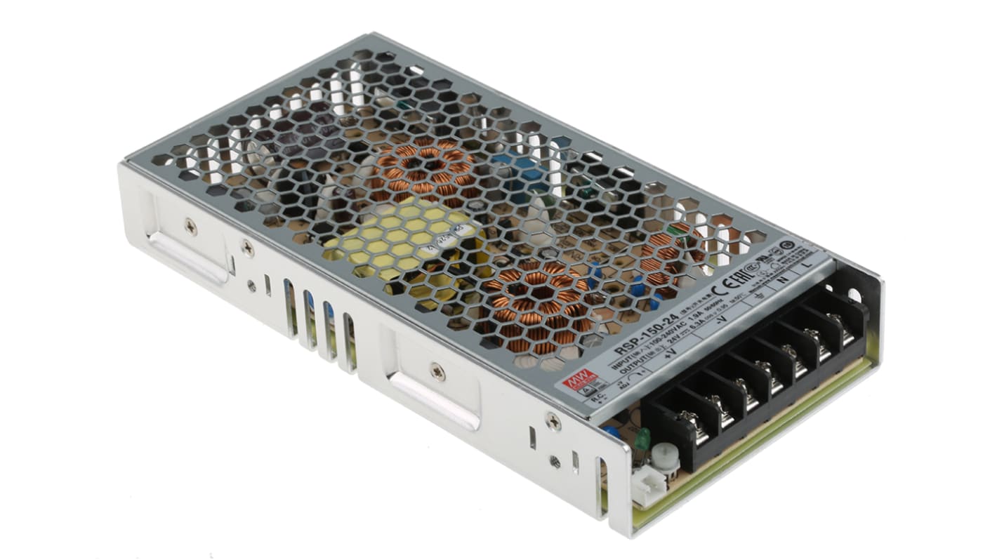 MEAN WELL Switching Power Supply, RSP-150-24RS, 24V dc, 6.3A, 151W, 1 ...