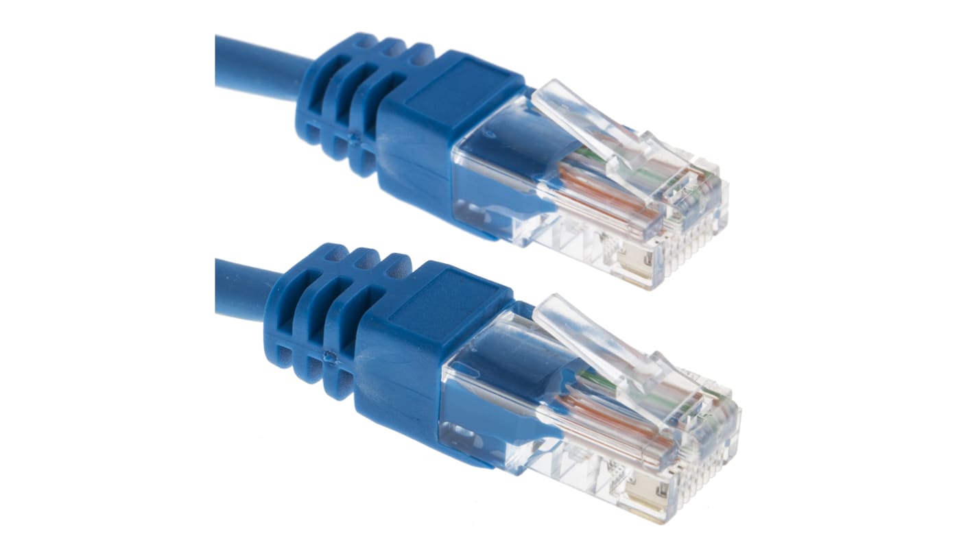RS PRO Cat5e Male RJ45 to Male RJ45 Ethernet Cable, U/UTP, Blue LSZH ...