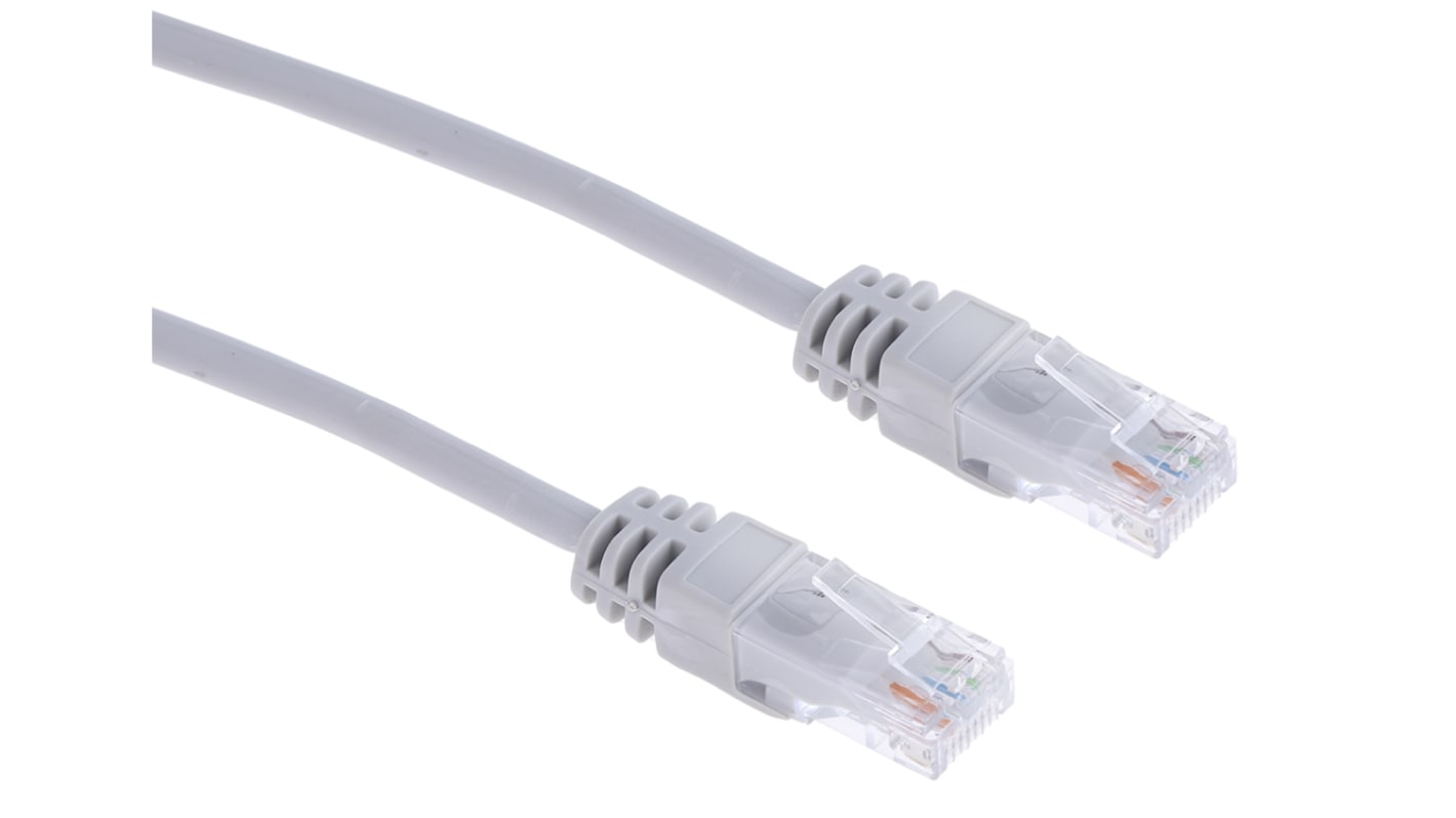 RS PRO Cat5e Male RJ45 to Male RJ45 Ethernet Cable, U/UTP, Grey LSZH ...
