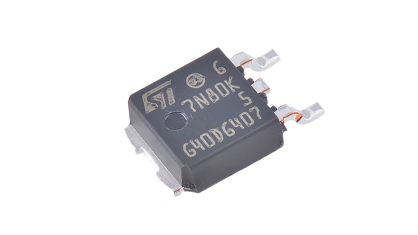 STD7N80K5 | STMicroelectronics Nチャンネル MOSFET800 V 6 A 表面実装 パッケージDPAK (TO-252) 3 ピン | RS