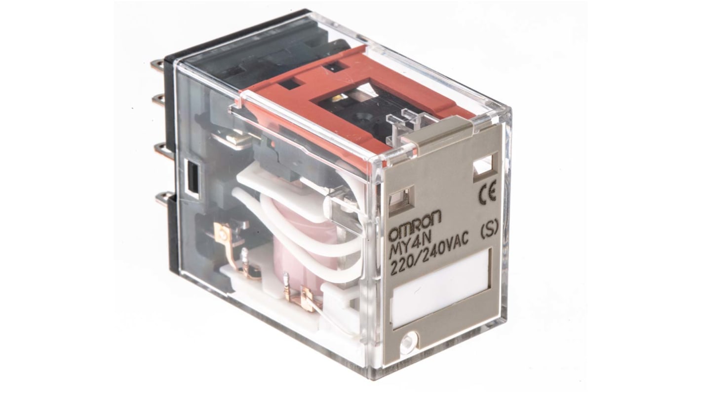 MY4N AC220/240(S) | Omron Plug In Power Relay, 240V ac Coil, 5A Switching Current, 4PDT | RS