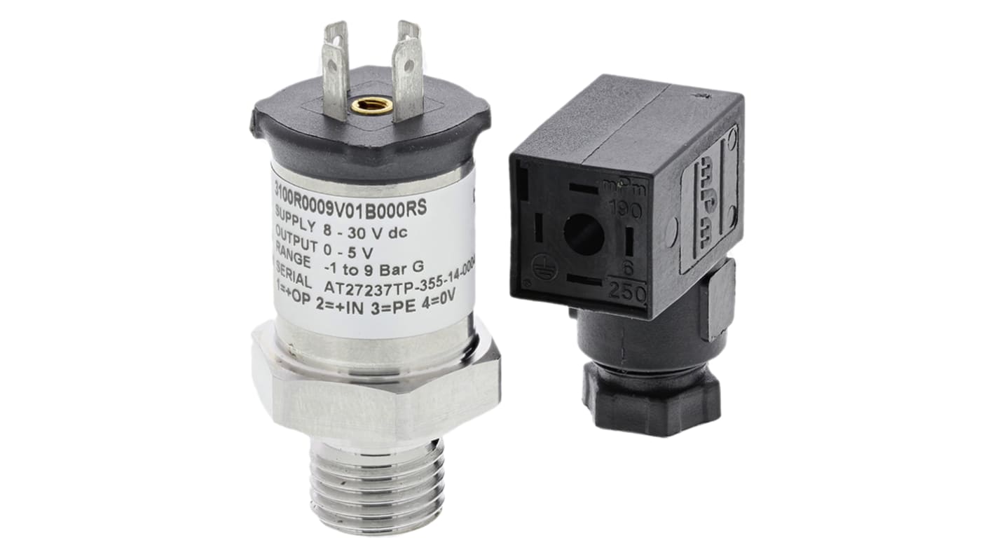 3100R0009V01B000 | Gems Sensors Pressure Sensor, -1bar Min, 9bar Max, Voltage Output, Relative ...