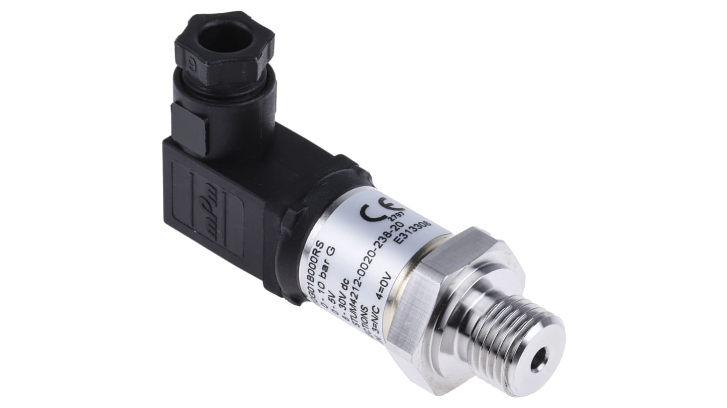 3100R0010G01B000 | Gems Sensors Pressure Sensor, 0bar Min, 10bar Max, Voltage Output, Relative ...