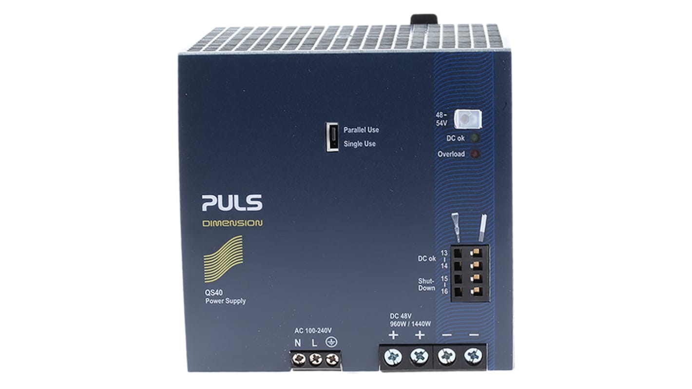 QS40.481 | PULS DIMENSION Q Switched Mode DIN Rail Power Supply, 100 → ...