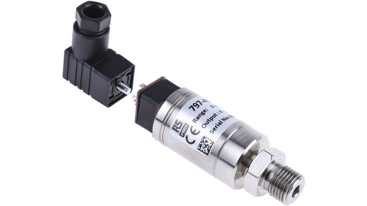 Sensor de presión manométrica RS PRO, 0bar → 250bar, G1/4, 9 → 32 V dc ...
