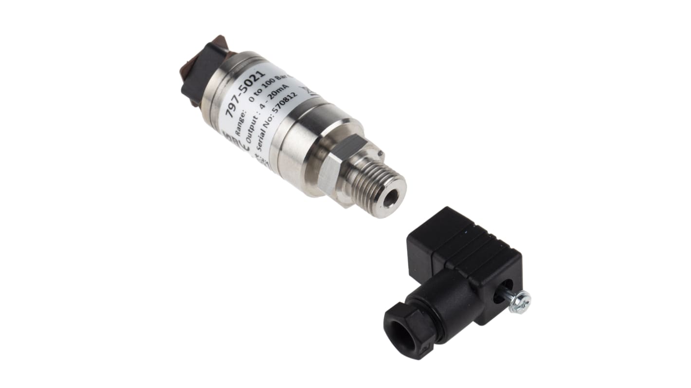 RS PRO Pressure Sensor, 0bar Min, 100bar Max, Current Output, Relative Reading | RS