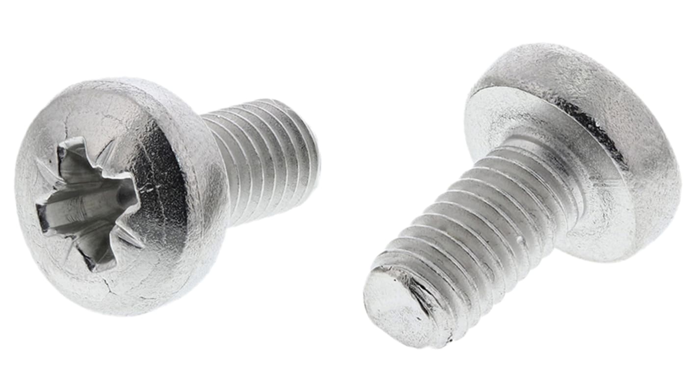 RS PRO Pozidriv Pan A2 304 Stainless Steel Machine Screws DIN 7985Z, M5x10mm | RS