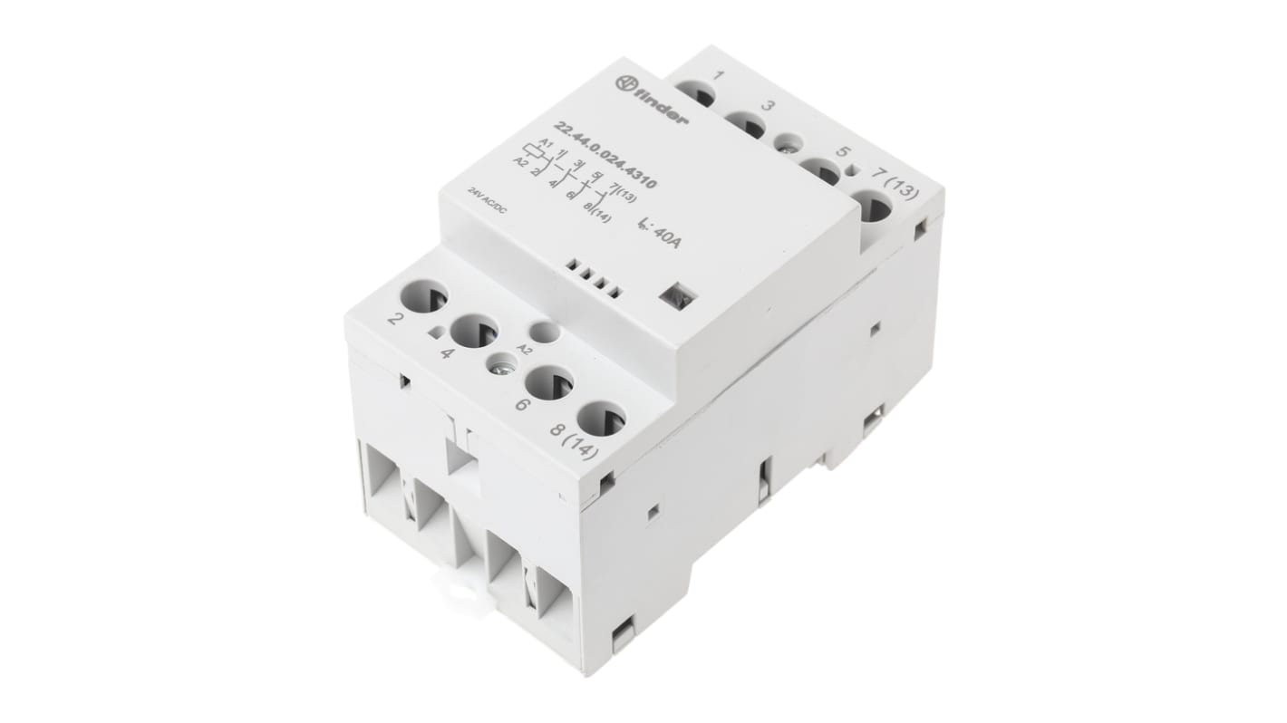 22.44.0.024.4310 | Finder 22 Series Series Contactor, 24 V ac/dc Coil ...
