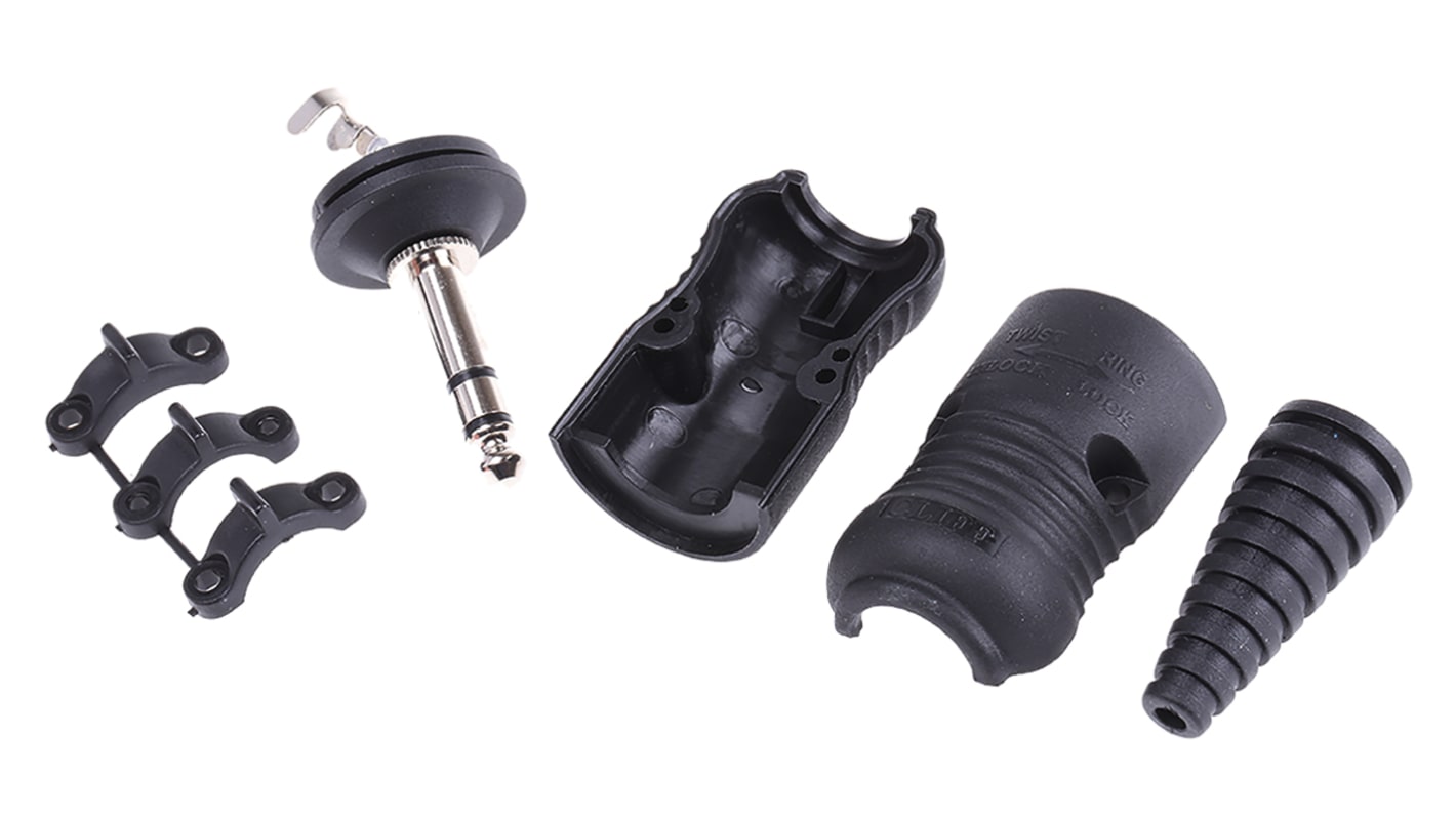 RS PRO Jack Connector 6.35 mm Cable Mount Stereo Plug, 3Pole | RS