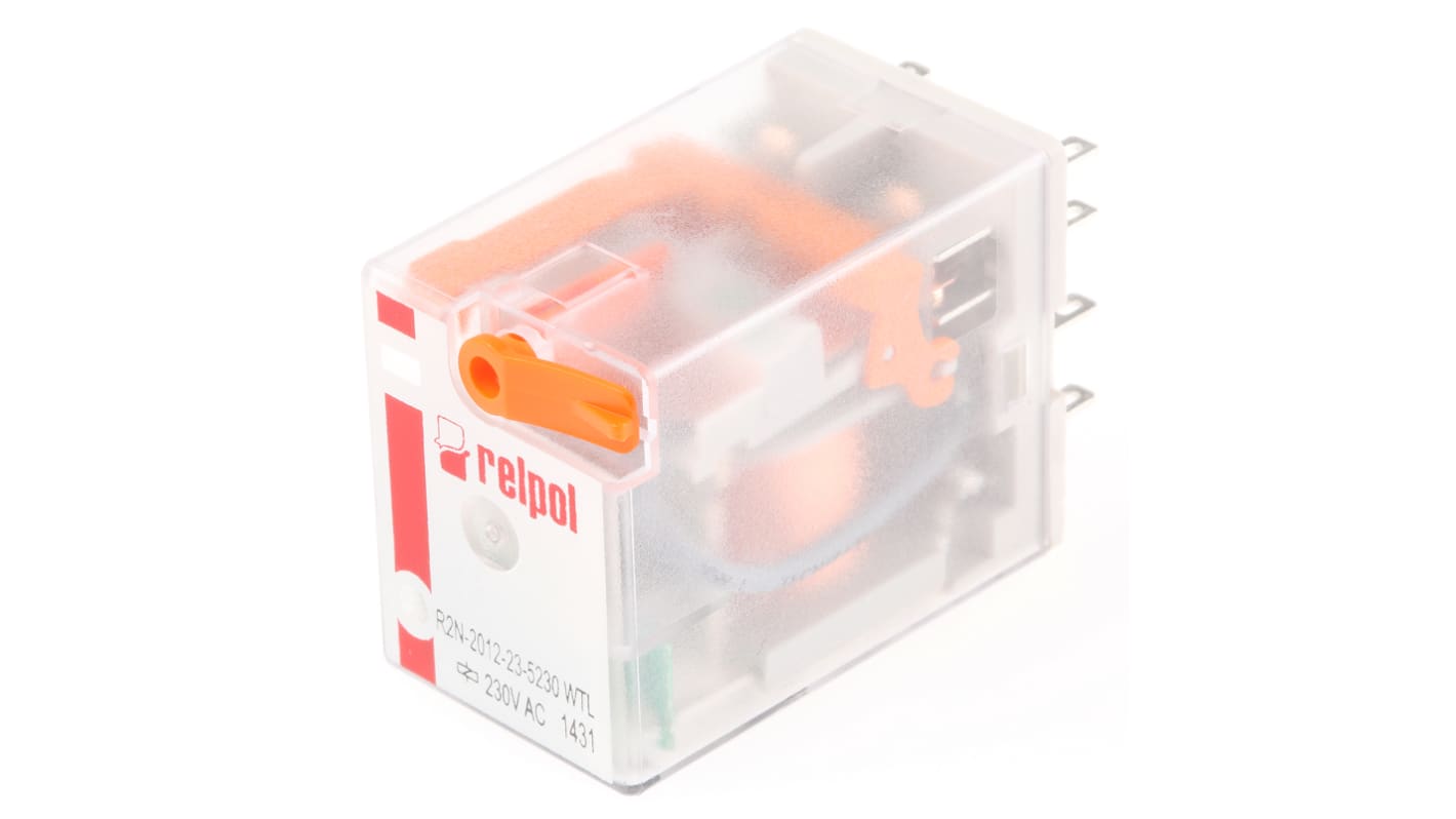 R2N-2012-23-5230-WTL | Relpol Plug In Power Relay, 230V ac Coil, 12A ...