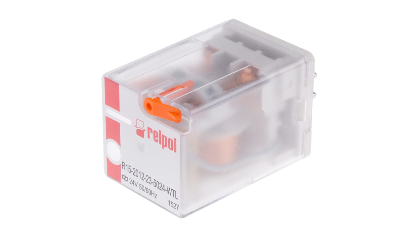 R15-2012-23-5024-WTL | Relpol Plug In Power Relay, 24V ac Coil, 10A ...