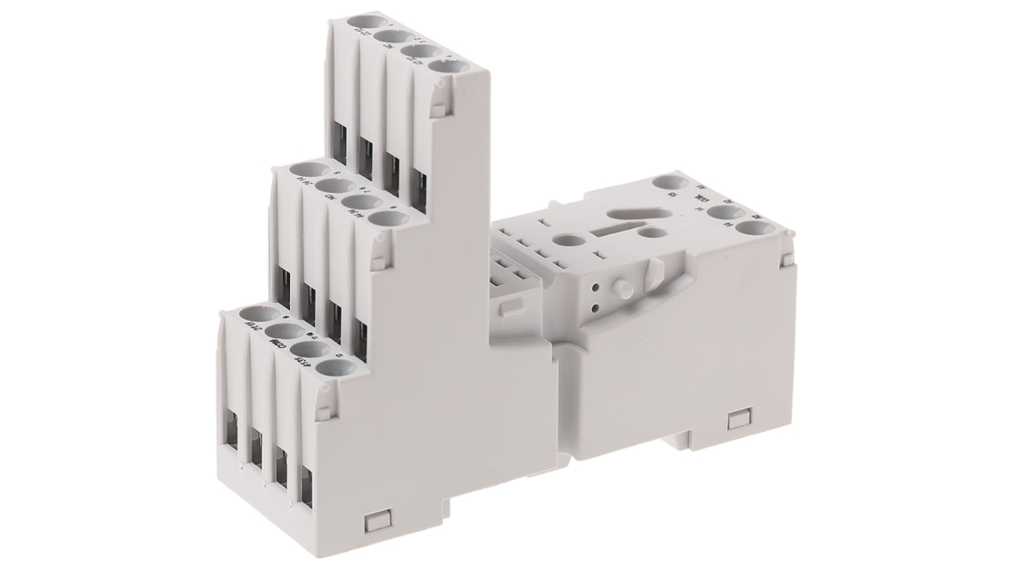 GZM4-gray | Relpol 14 Pin 300V ac DIN Rail, Panel Mount Relay Socket ...